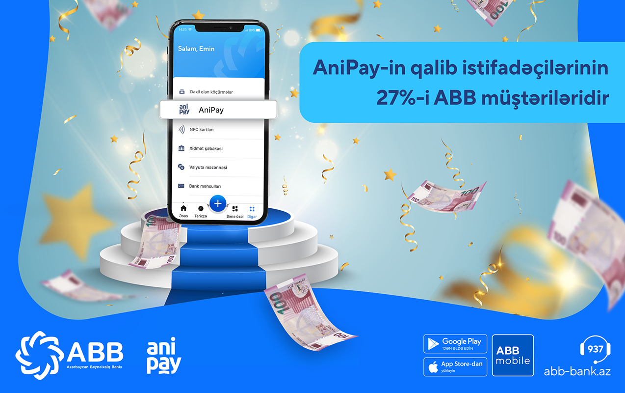AniPay-in qalib istifadəçilərinin 27%-i ABB-nin müştəriləridir